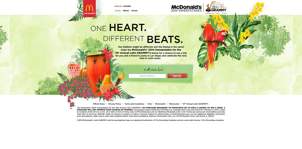mcdlgsweeps.com – McDonald’s 2014 Sweepstakes for the 15th Annual Latin ...